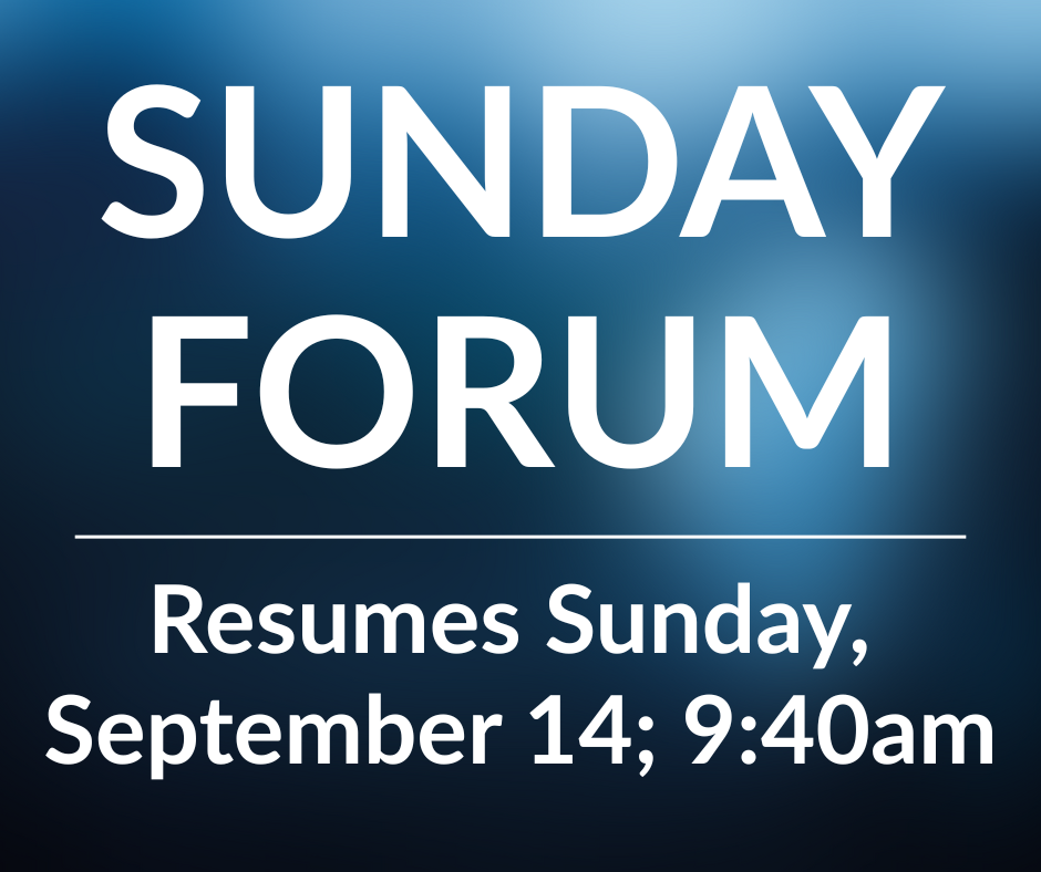 Sunday Forum Resumes - Prince of Peace Lutheran Church